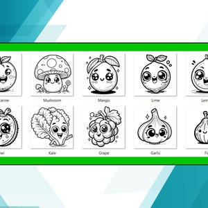 Coloring Pages for Kids - 50 Fruits and Vegetables Printable ...