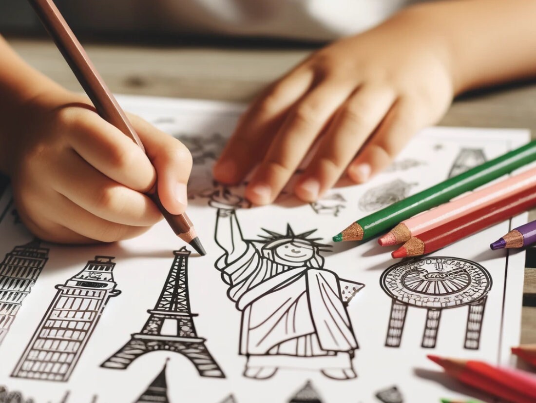 World Landmarks Coloring Pages – 50 Famous Monuments (PDF) - Etsy