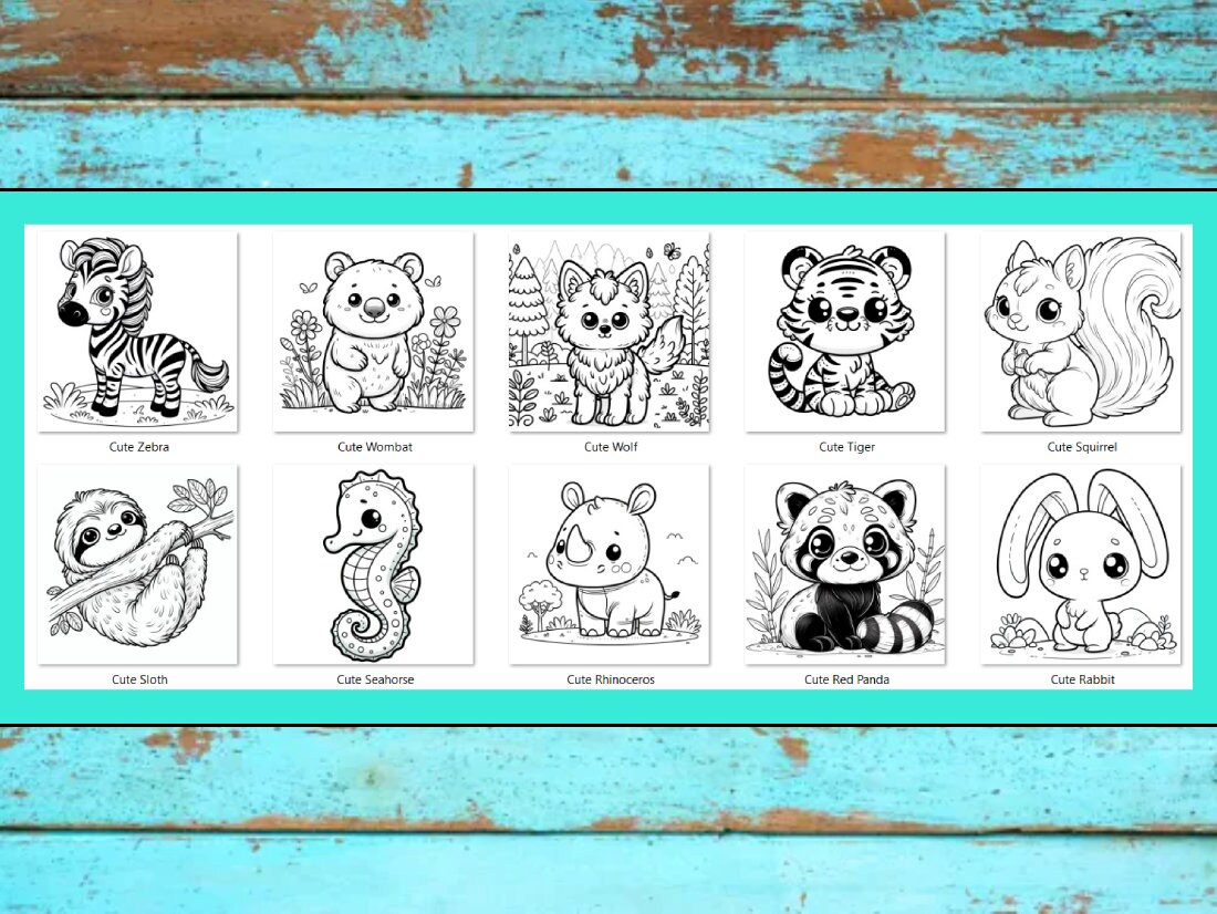 Coloring Pages for Kids - 50 Cute Animal, Animal Coloring Pages, Animal ...