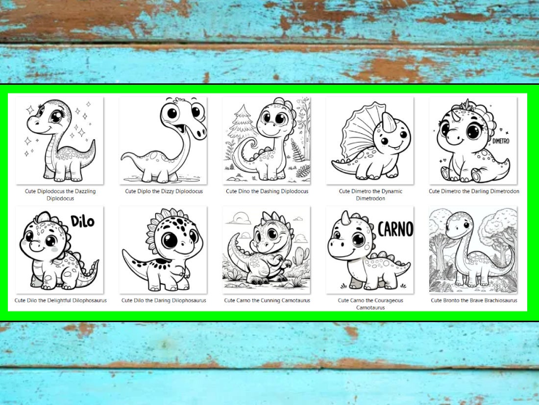 Coloring Pages for Kids - 50 Dinosaurs, Dinosaur Coloring Pages ...