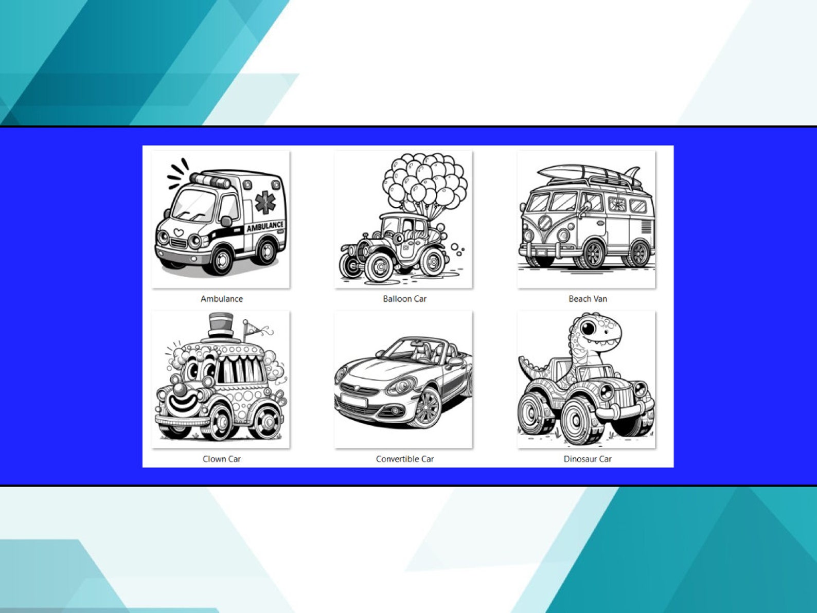 Car Coloring Pages for Kids – 25 Printable Designs (PDF, ZIP) - Etsy
