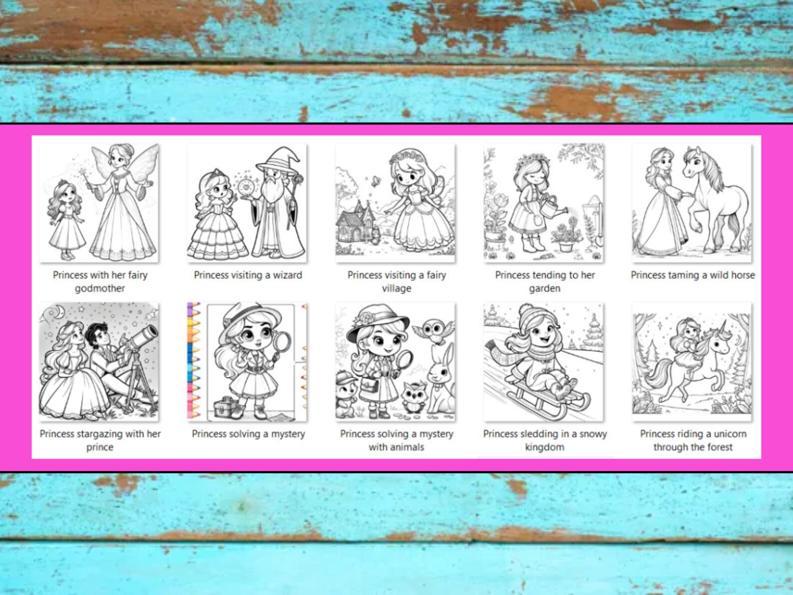 50 Magical Princess Coloring Pages for Kids - Digital Download ...
