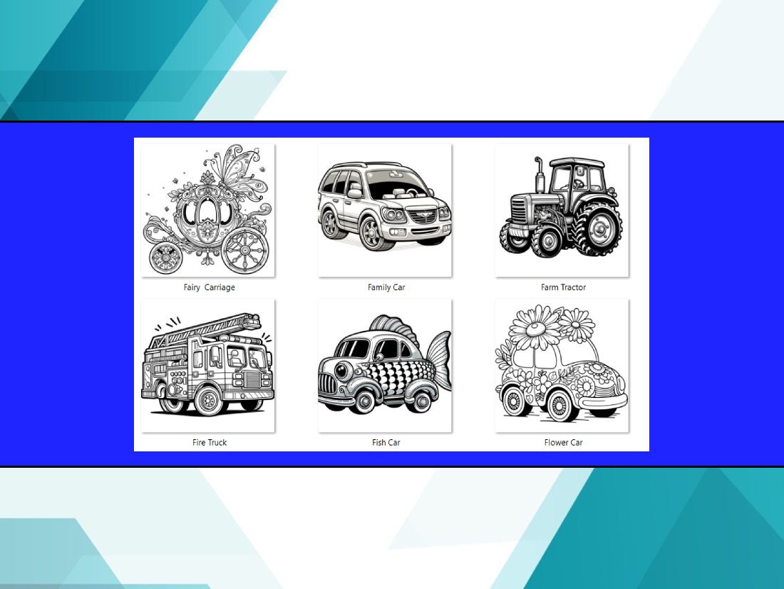 Coloring Pages for Kids - 25 Cars, Car Coloring Pages, Car Printables ...