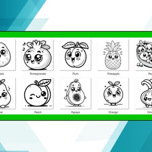 Coloring Pages for Kids - 50 Fruits and Vegetables Printable ...