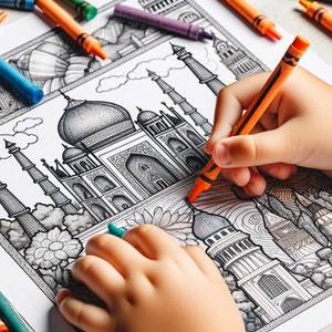 World Landmarks Coloring Pages – 50 Famous Monuments (PDF) - Etsy