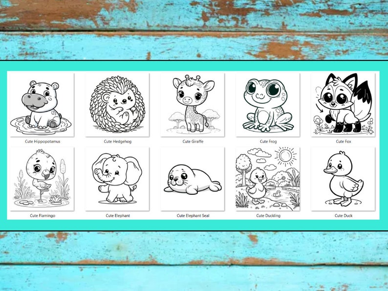Coloring Pages for Kids - 50 Cute Animal, Animal Coloring Pages, Animal ...