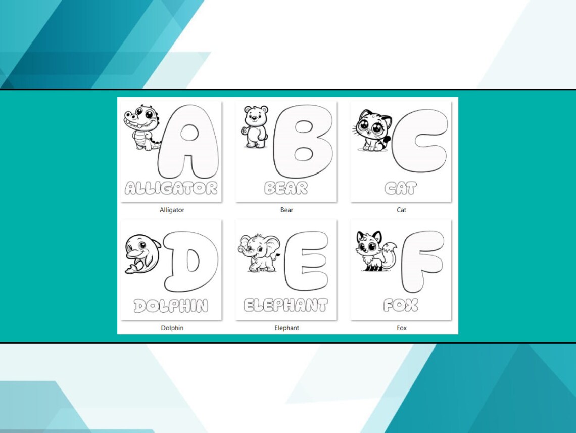 Coloring Pages for Kids Alphabet Art With Animals, Alphabet Coloring ...