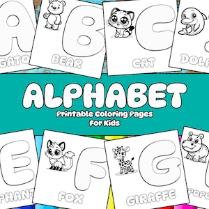 Coloring Pages for Kids - Alphabet Art With Animals, Alphabet Coloring ...