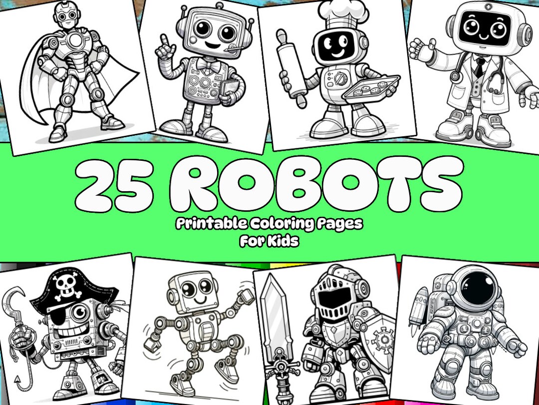 Coloring Pages for Kids - 25 Unique Robot Designs, Robot Coloring Pages ...