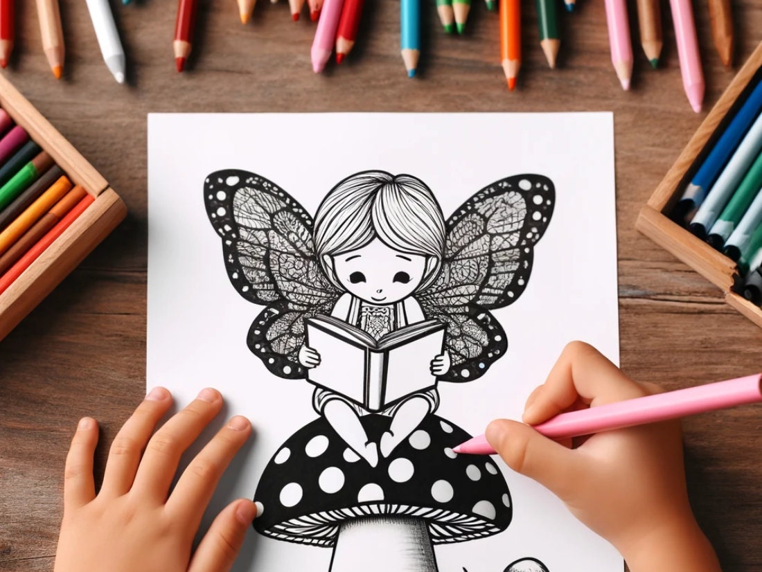 Coloring Pages for Kids - 50 Cute Fairy, Fairy Coloring Pages, Fairy ...