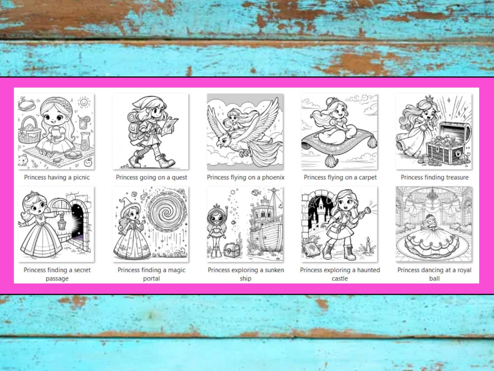 50 Magical Princess Coloring Pages for Kids - Digital Download ...