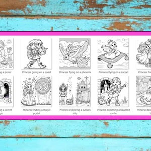 50 Magical Princess Coloring Pages for Kids - Digital Download ...