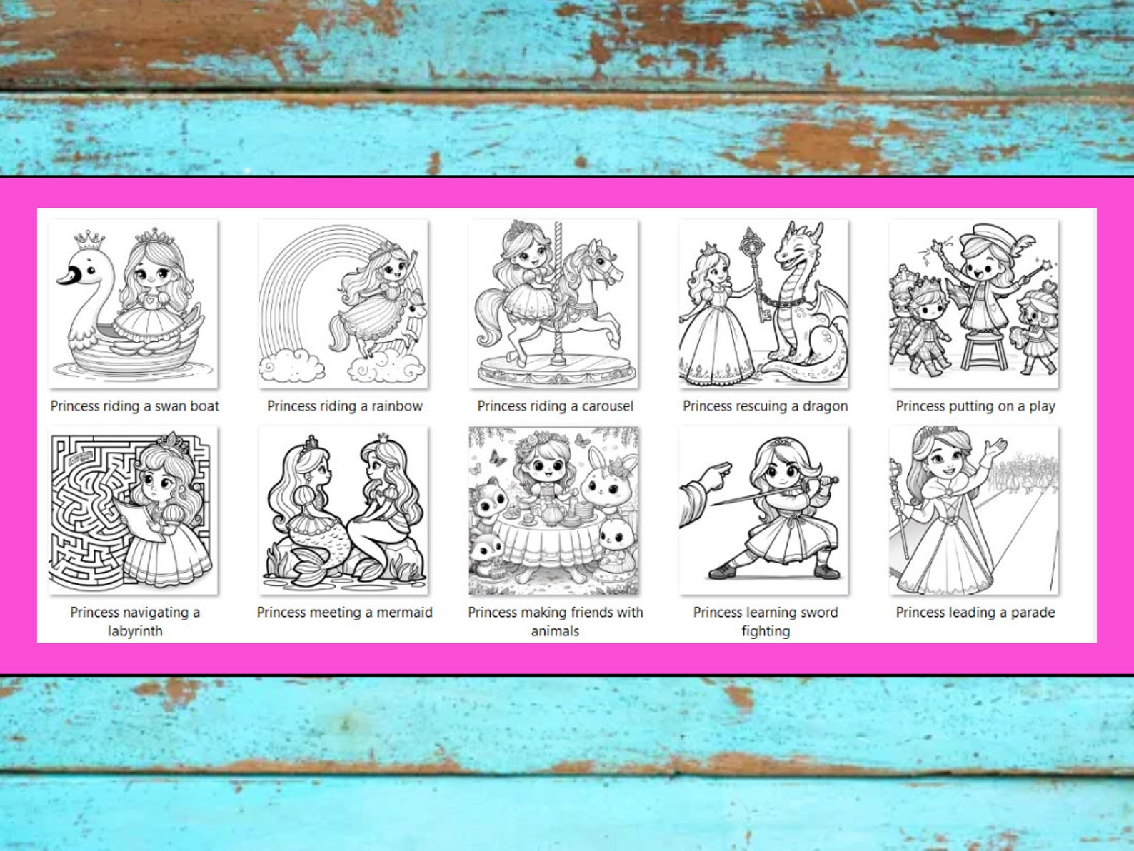 50 Magical Princess Coloring Pages for Kids - Digital Download ...