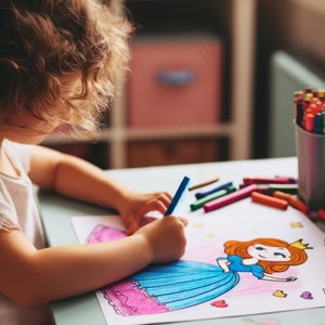 50 Magical Princess Coloring Pages for Kids - Digital Download ...