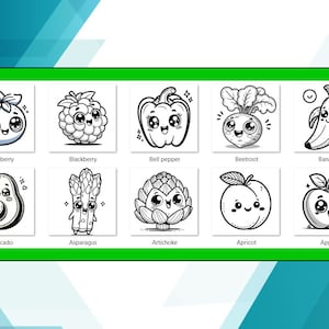 Coloring Pages for Kids - 50 Fruits and Vegetables Printable ...