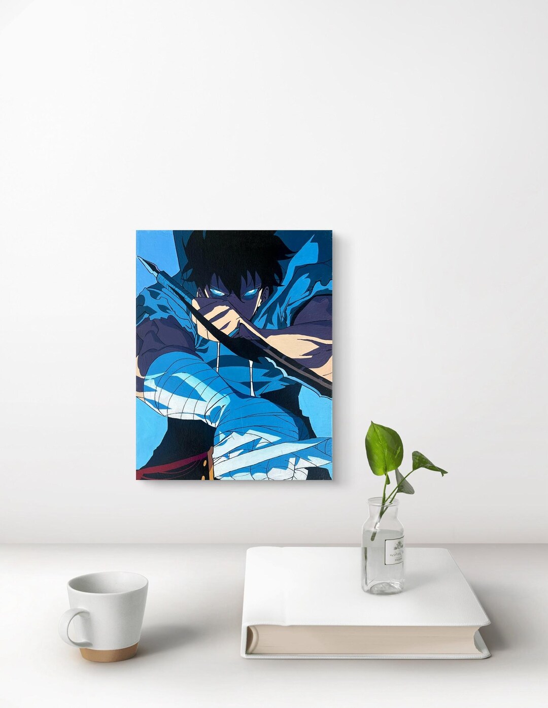 Dynamic Anime-inspired Acrylic Painting, Anime Character Painting ...