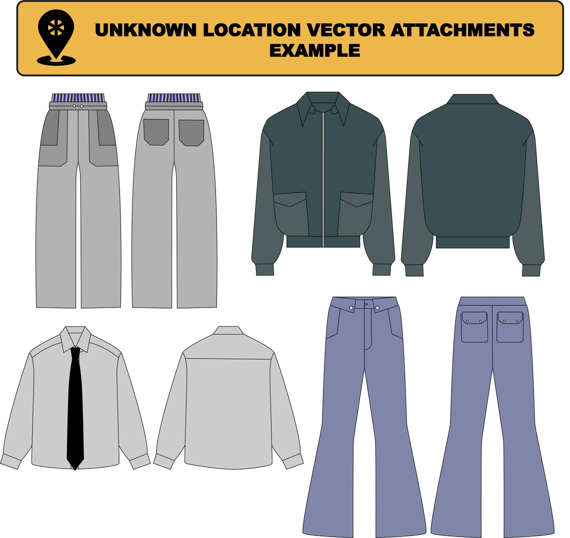 Vector Attachments Pack Streetwear Clothing Techpack Mockup Modifier ...