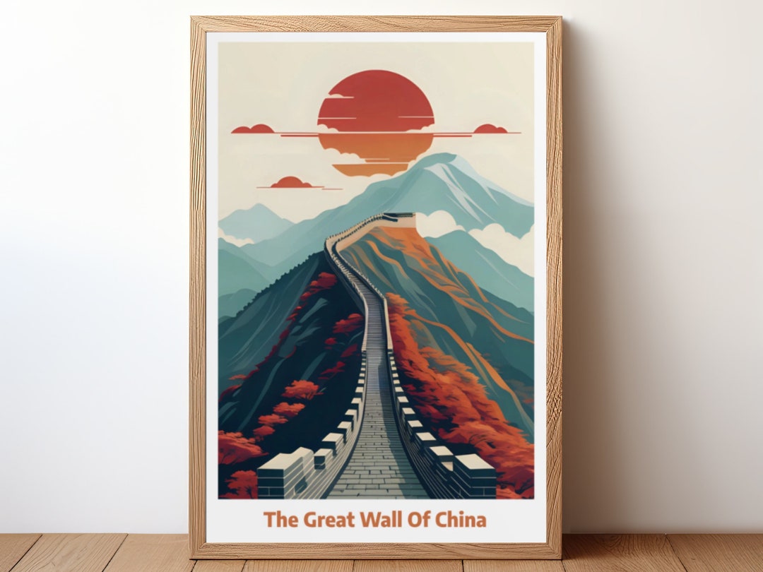 Great Wall of China Poster Stunning Landscape Art Print for Home Decor ...