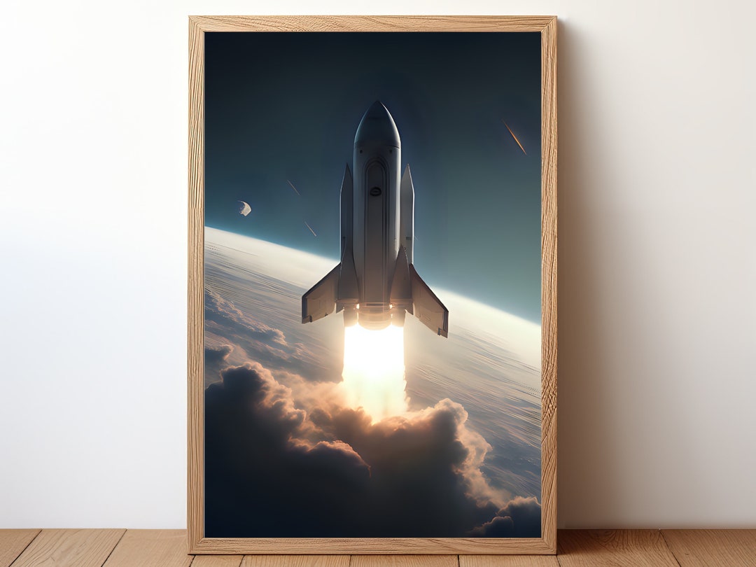 The Spaceship Poster Space Themed Poster Leaving Earth Spaceship - Etsy