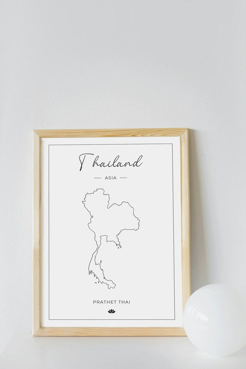 Thailand Poster I Thailand Map I Gift for Thailand Lover - Etsy