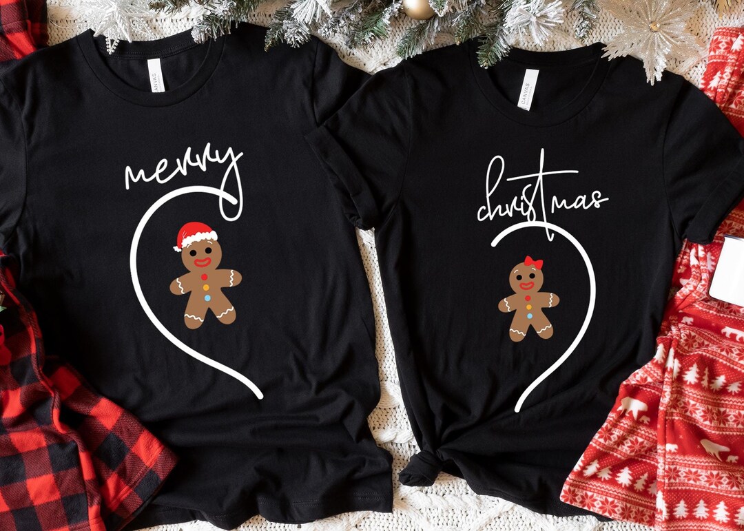 Christmas Couples Shirt, Merry Christmas Gingerbread T-shirt, Funny ...
