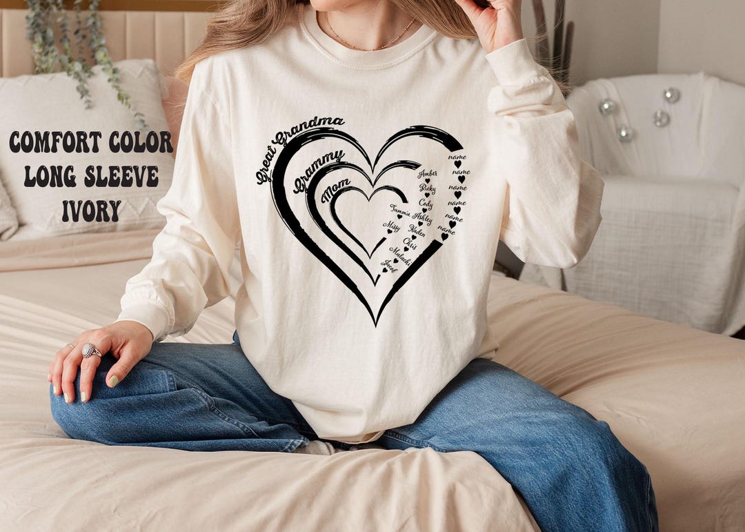 Comfort Color® Custom Grandma Sweatshirt With Grandkids Names, Grandma ...