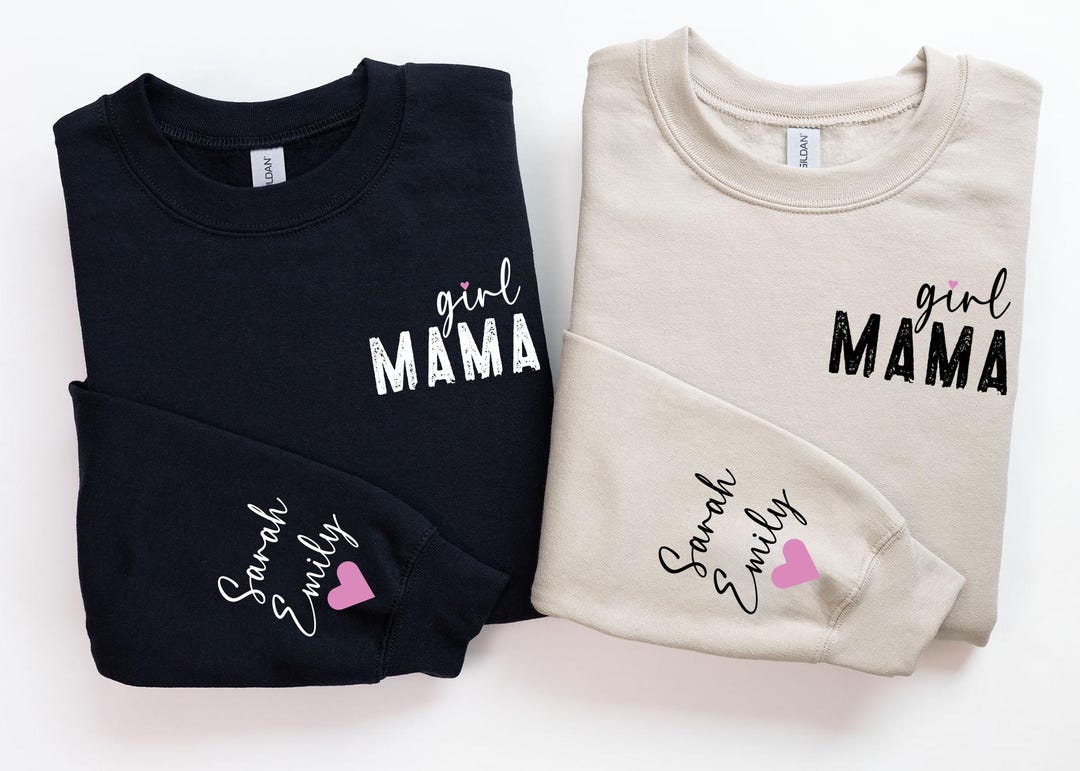 Personalized Girl Mama Sweatshirt, Custom Mom of Girls Hoodie, New Mama ...