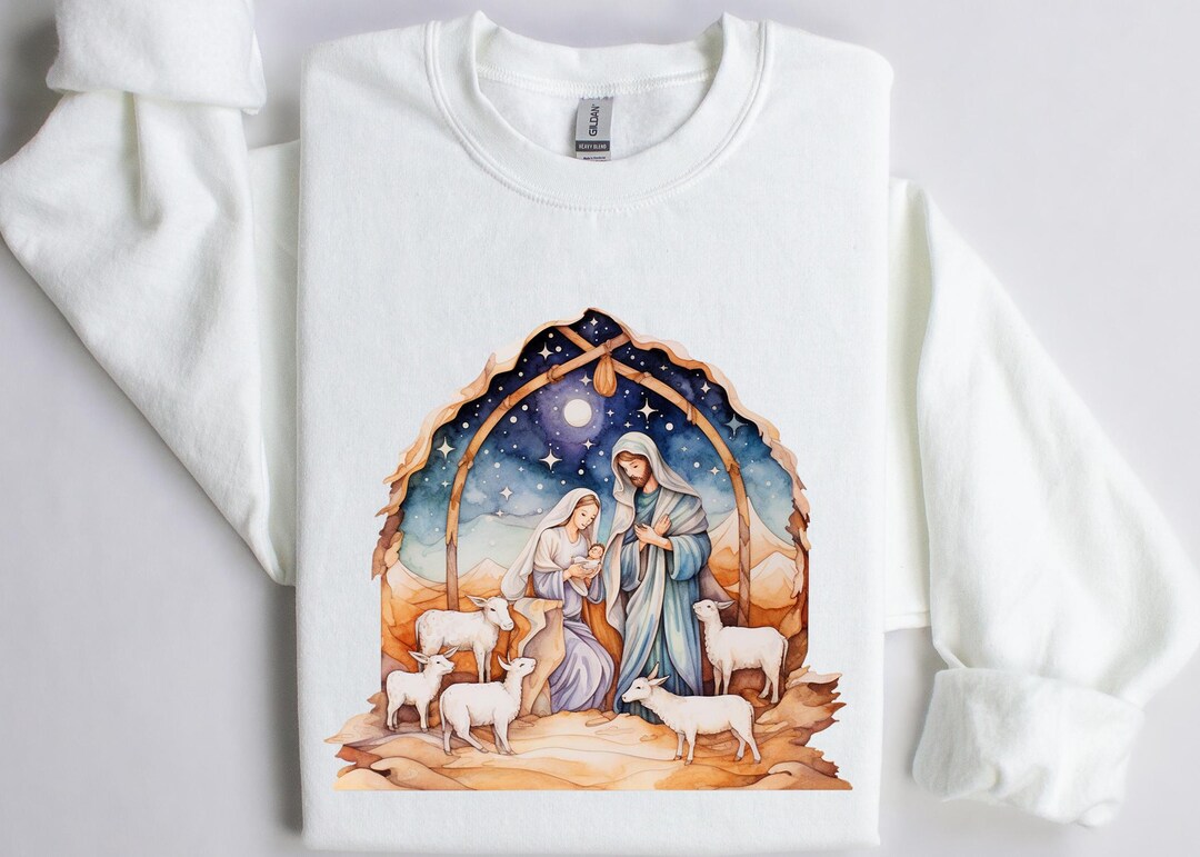 Nativity Scene Sweater, Christian Christmas Sweatshirt, Christmas ...