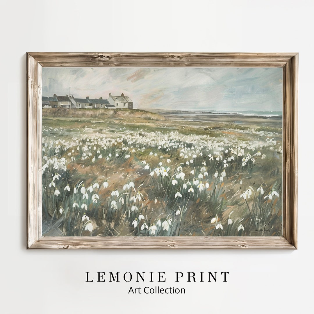 Printable Wall Art, Flower Field, Vintage Art, Botanical Wall Art ...