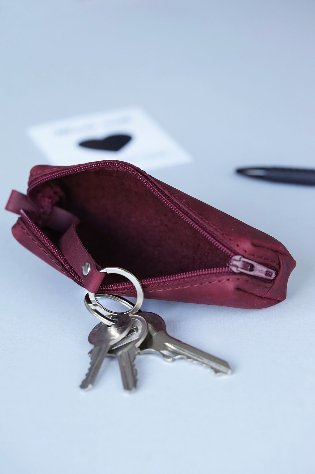 Leather Key Holder Handmade,engraved Key Holder Bag,custom Key Chain ...