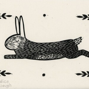 Rabbit #1 Block Print - Etsy