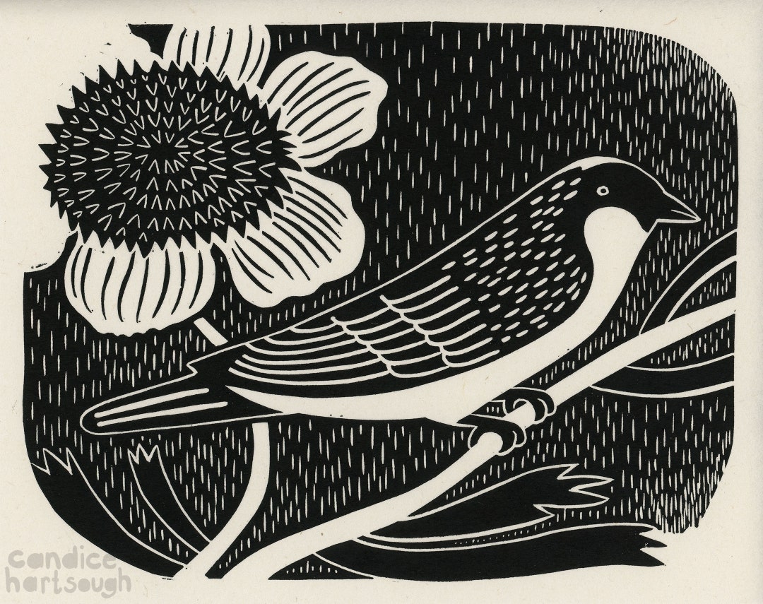 Bird Block Print - Etsy