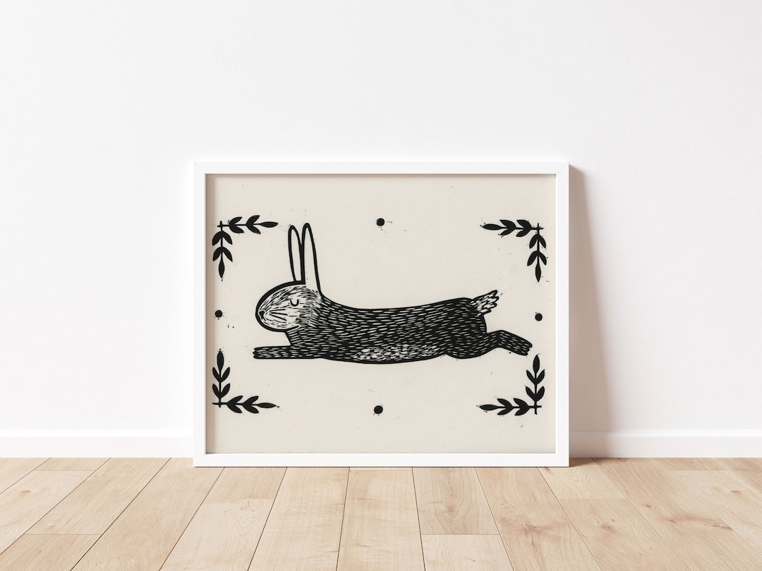 Rabbit #1 Block Print - Etsy