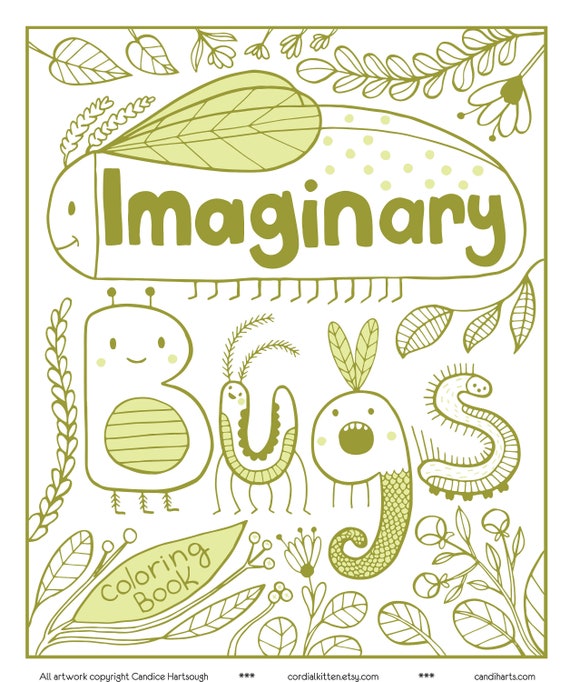DIGITAL DOWNLOAD Imaginary Bugs Instant Printable Coloring | Etsy