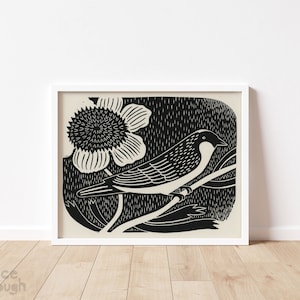 Bird Block Print - Etsy