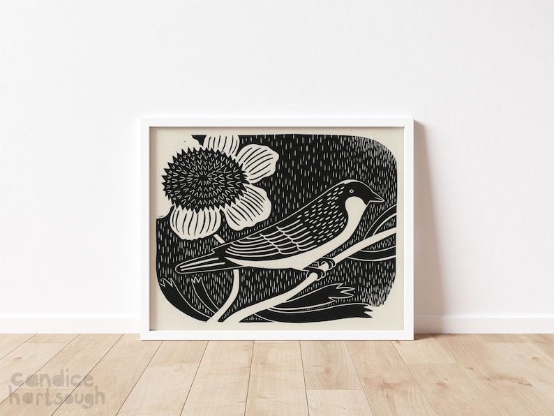 Bird Block Print - Etsy