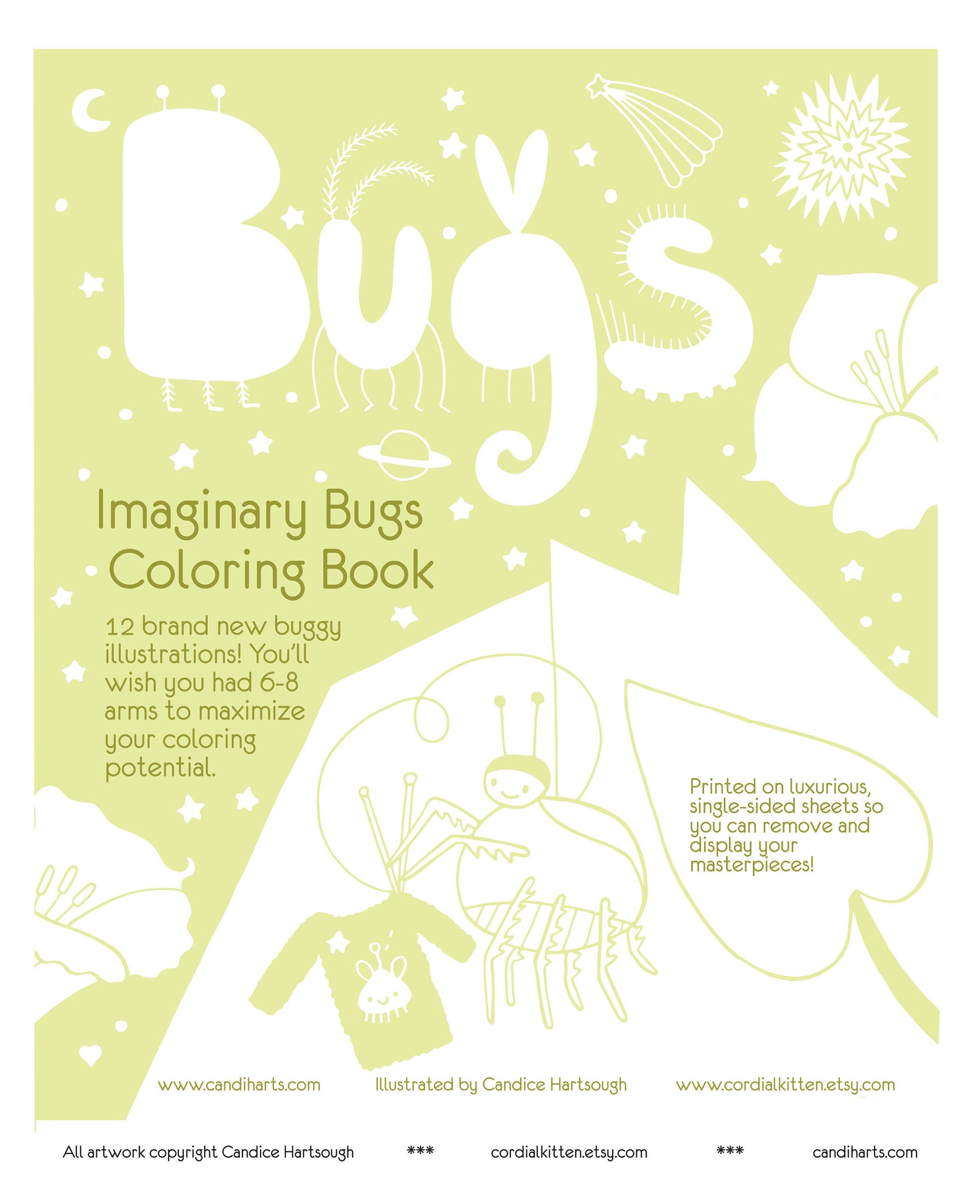 DIGITAL DOWNLOAD Imaginary Bugs Instant Printable Coloring - Etsy