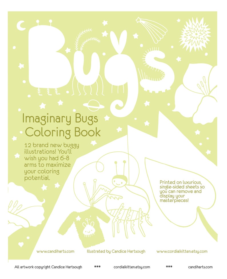 DIGITAL DOWNLOAD Imaginary Bugs Instant Printable Coloring Book - Etsy