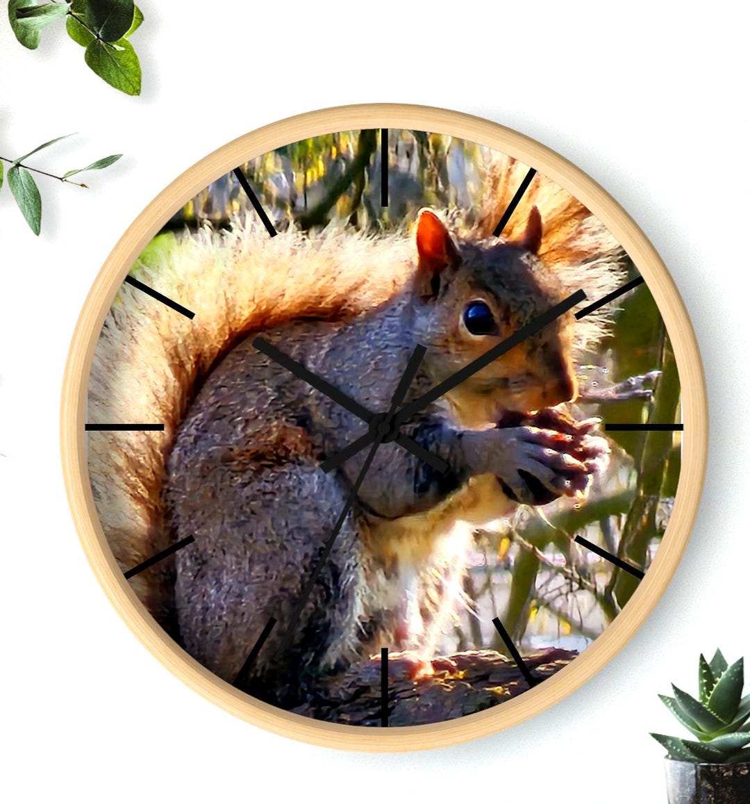Squirrel Wall Clock, Nature Lover Clock. Home RV Cabin Wall Clock, Animal Lover Clock, Squirrel ...