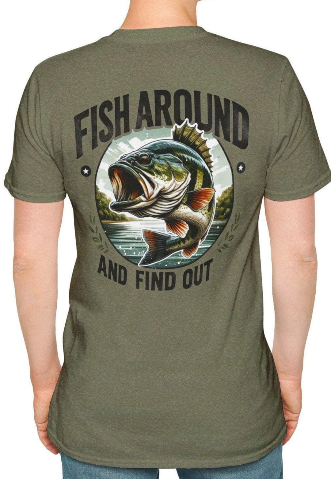 Funny Bass Fishing Graphic T-shirt: Fisherman Gift Tee - Etsy