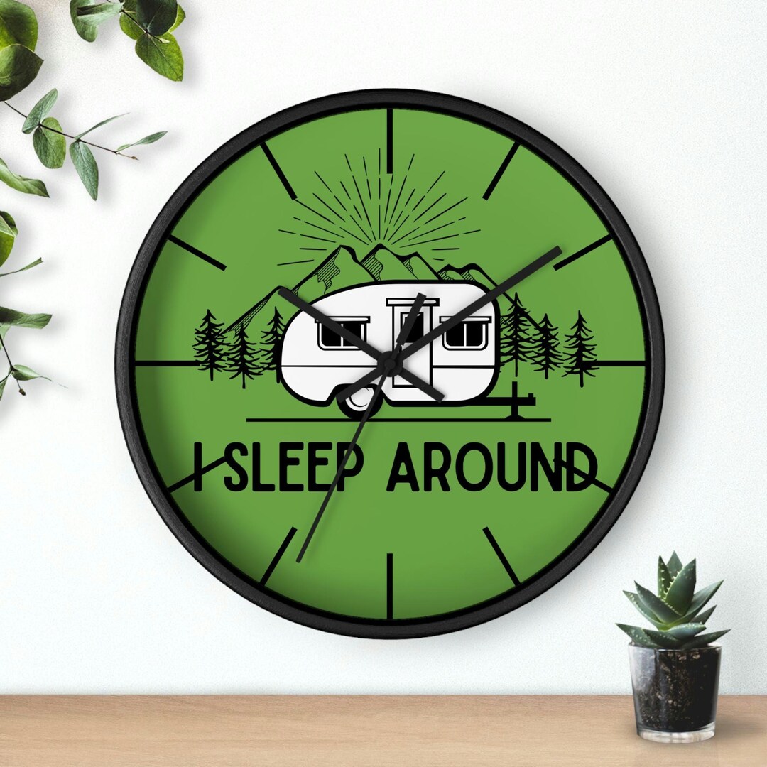 Funny Camper RV Wall Clock - Cute Camping Decor, Unique Camper Gift ...