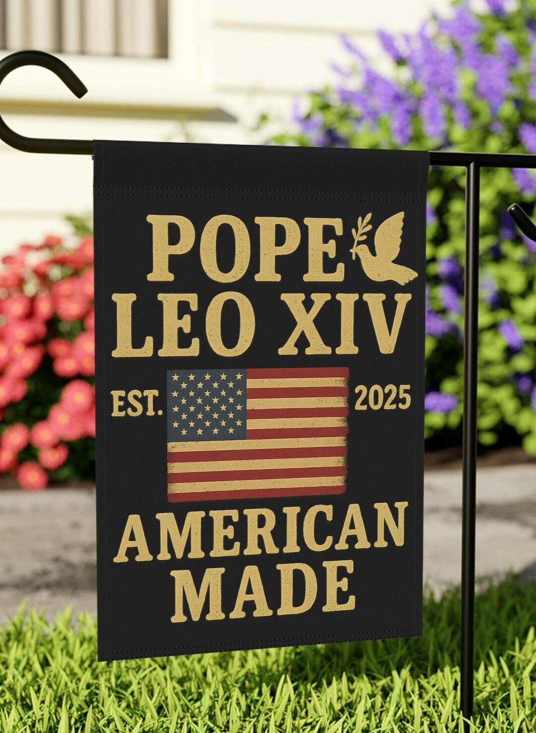 Pope Leo American Garden Flag: Patriotic Catholic Decor - Etsy