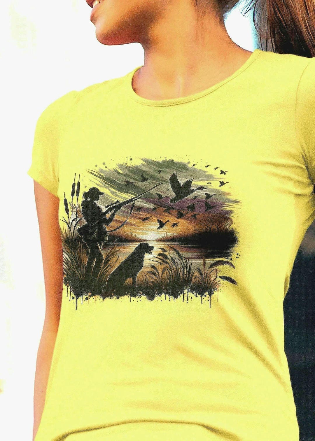 Ladies Hunting T-shirt: Goose Duck Dog Graphic, Comfort Colors Tee - Etsy