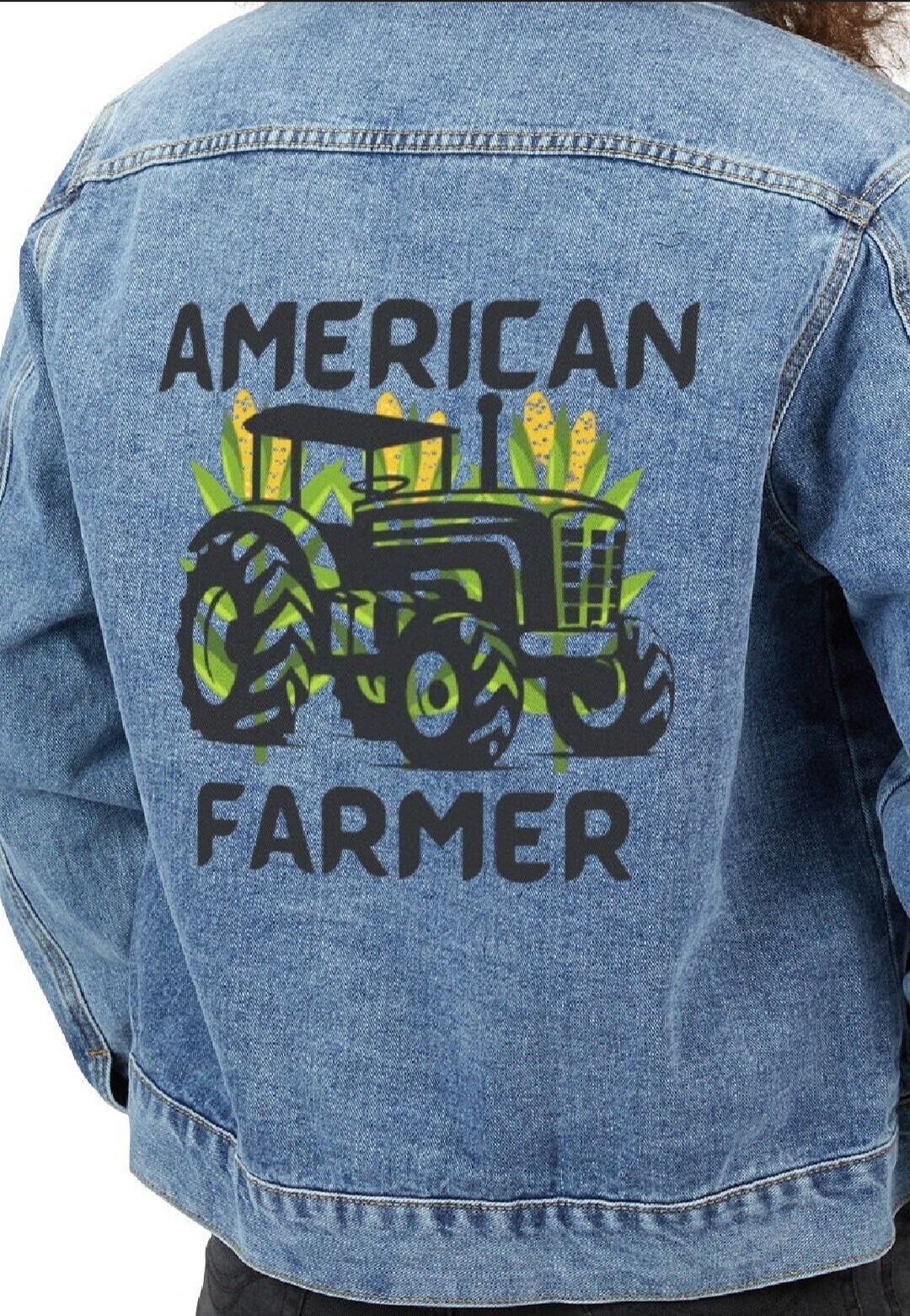 Men's Farmer Denim Jacket American Farmer Jean Coat Gift for Husband ...