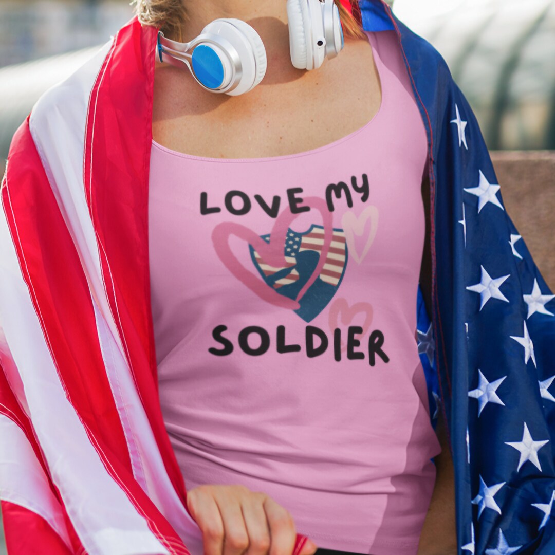 Love My Soldier Tank Top: Military Spouse Gift, Unisex Garment-dyed - Etsy