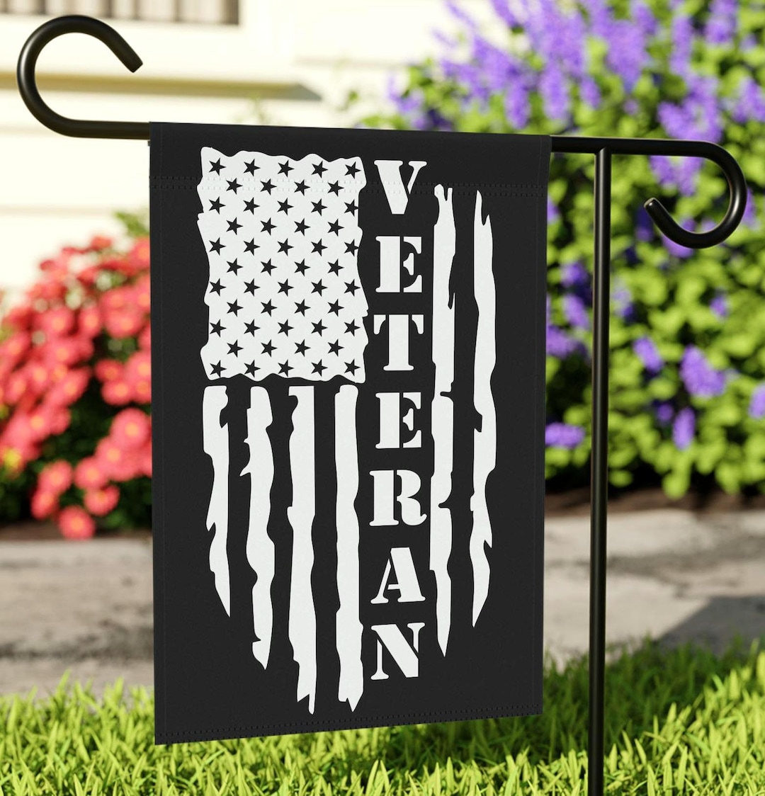 Patriotic Veteran Garden Banner, Memorial Day Decor, Flag Banner for ...