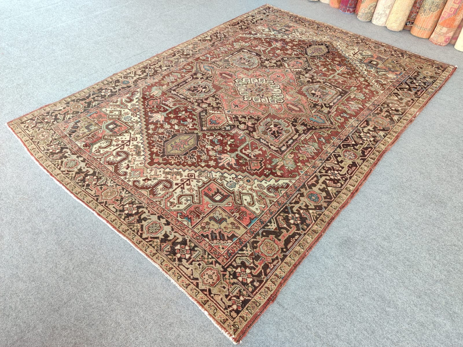8x11 Persian Area Rug, Living Room Rug 8x11 Vintage, 8x11 Heriz Serapi ...