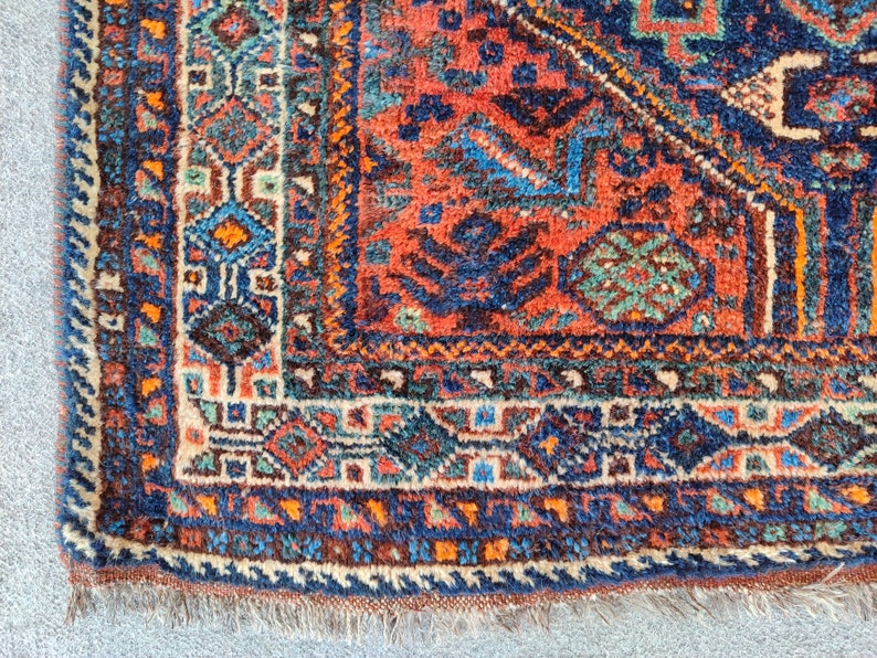 Rare Antique Shiraz Rug 4x5, Persian Rug 4x5, Kurdish Rug, Malayer Rug ...