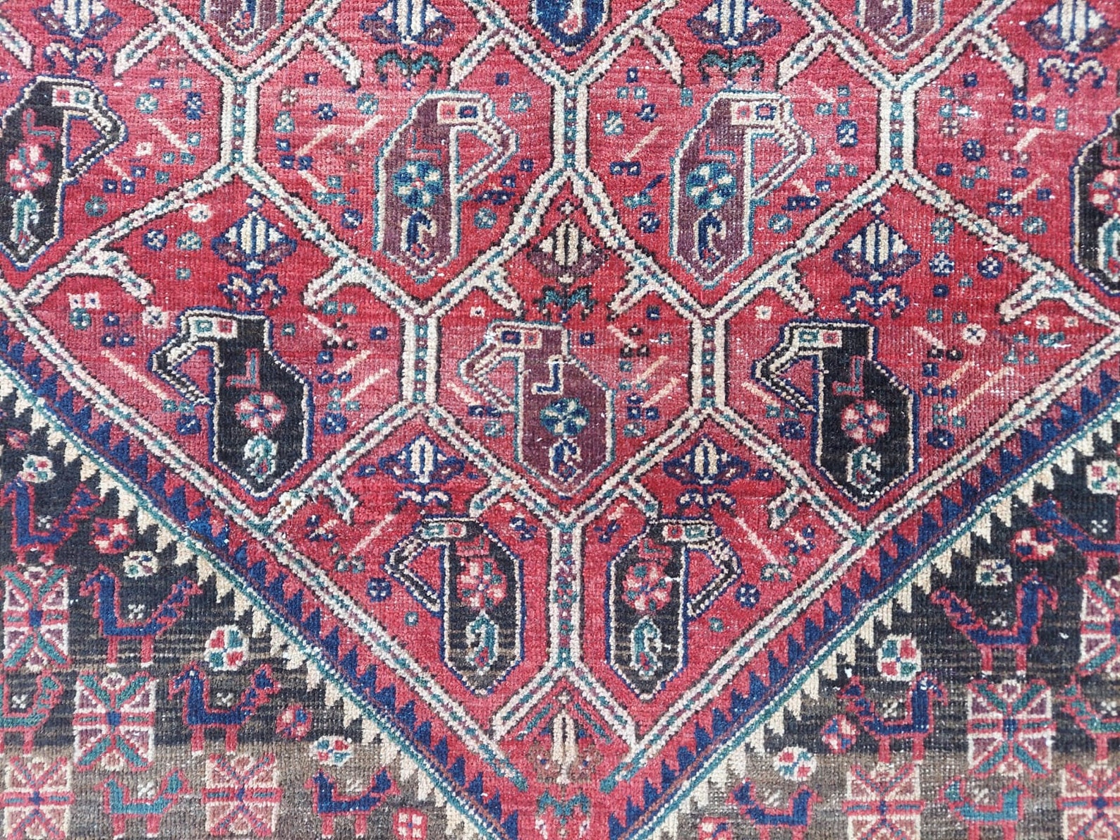 5x7 Persian Rug, Antique Rug 5x7 Heriz, Afghan Rug 5x7 Vintage, Vibrant ...