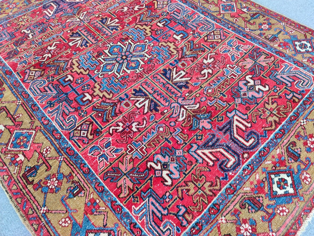 6x8 Heriz Rug, Persian Rug 6x8, Antique Rug 6x8 Area, Square Rug ...